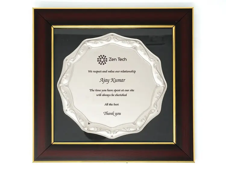 Flair Silver Award - Buy Vintage Wooden Trophies & Awards Online -Printo.in