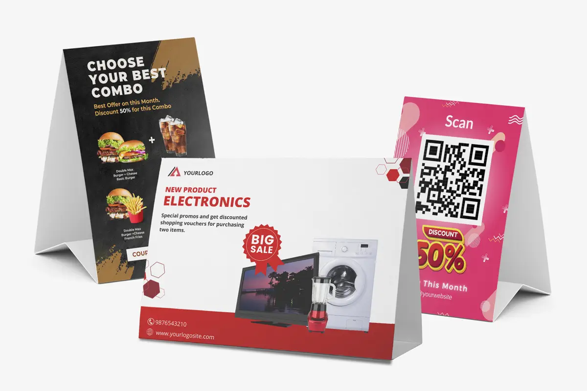 Table Displays for Restaurant | Tent Cards Printing Online | Printo