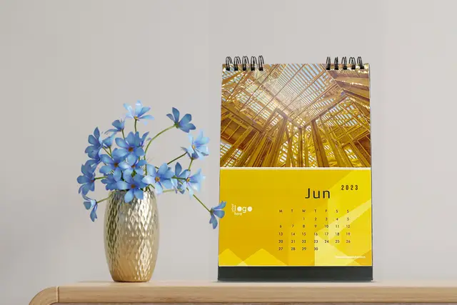 Sky Blue Desk Calendar Portrait Desk Calendars Design | Customize ...