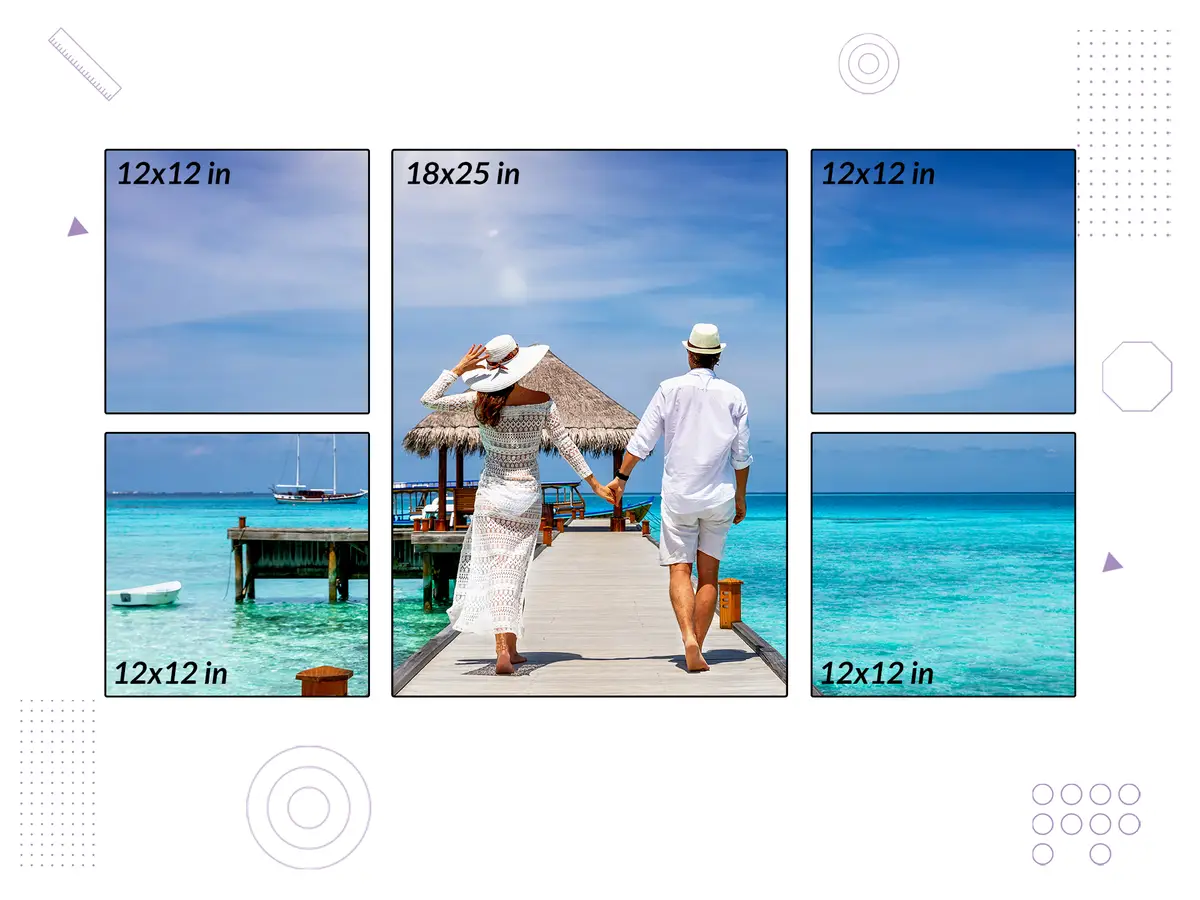 5 Split Rectangle Canvas Gallery Wrap - Buy Custom Canvas Prints Online ...