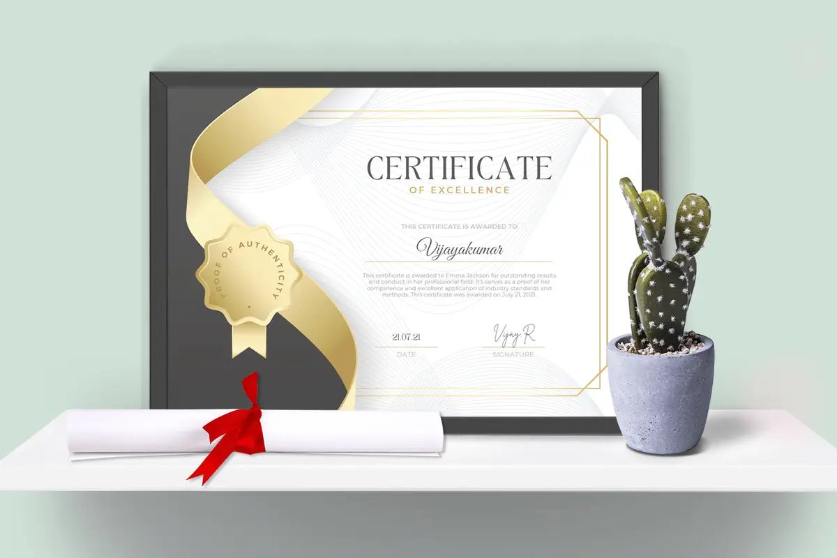 Framed Certificates Printing Online - Printo.in