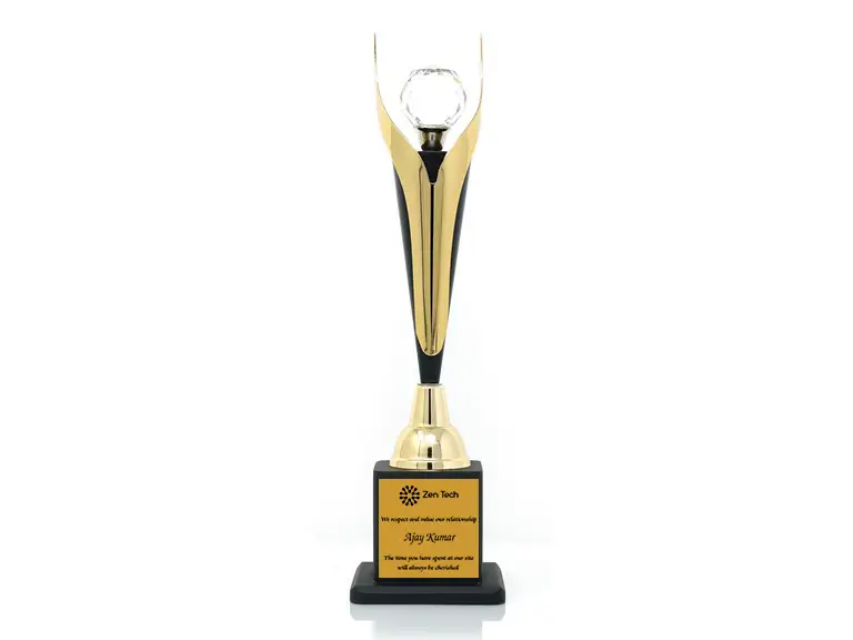 Dazzling Gold Trophy - Buy Custom Trophies & Awards Online - Printo.in