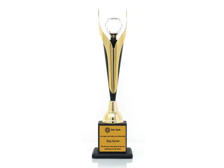 Dazzling Gold Trophy - Buy Custom Trophies & Awards Online - Printo.in