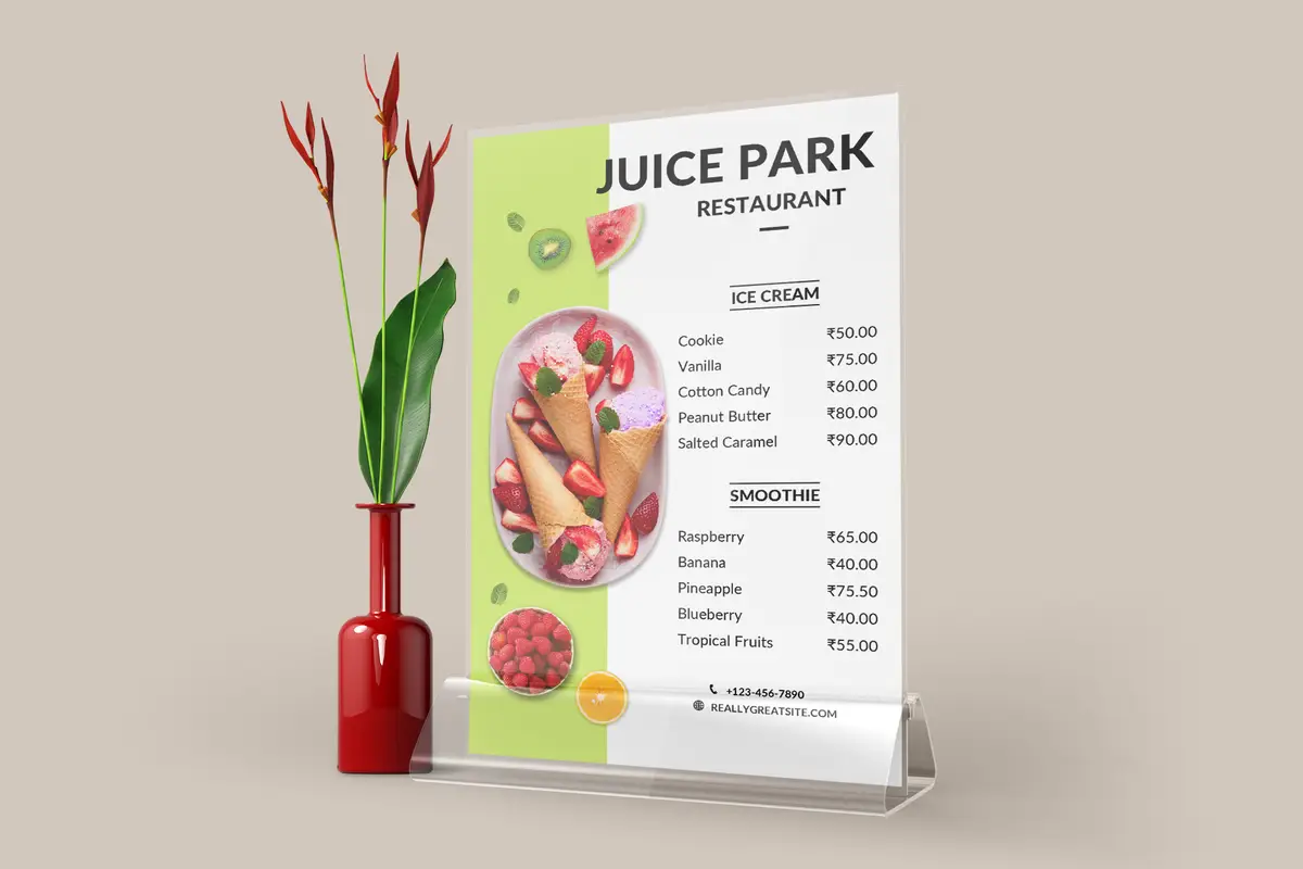 Custom Menu Cards Printing Online | Printo