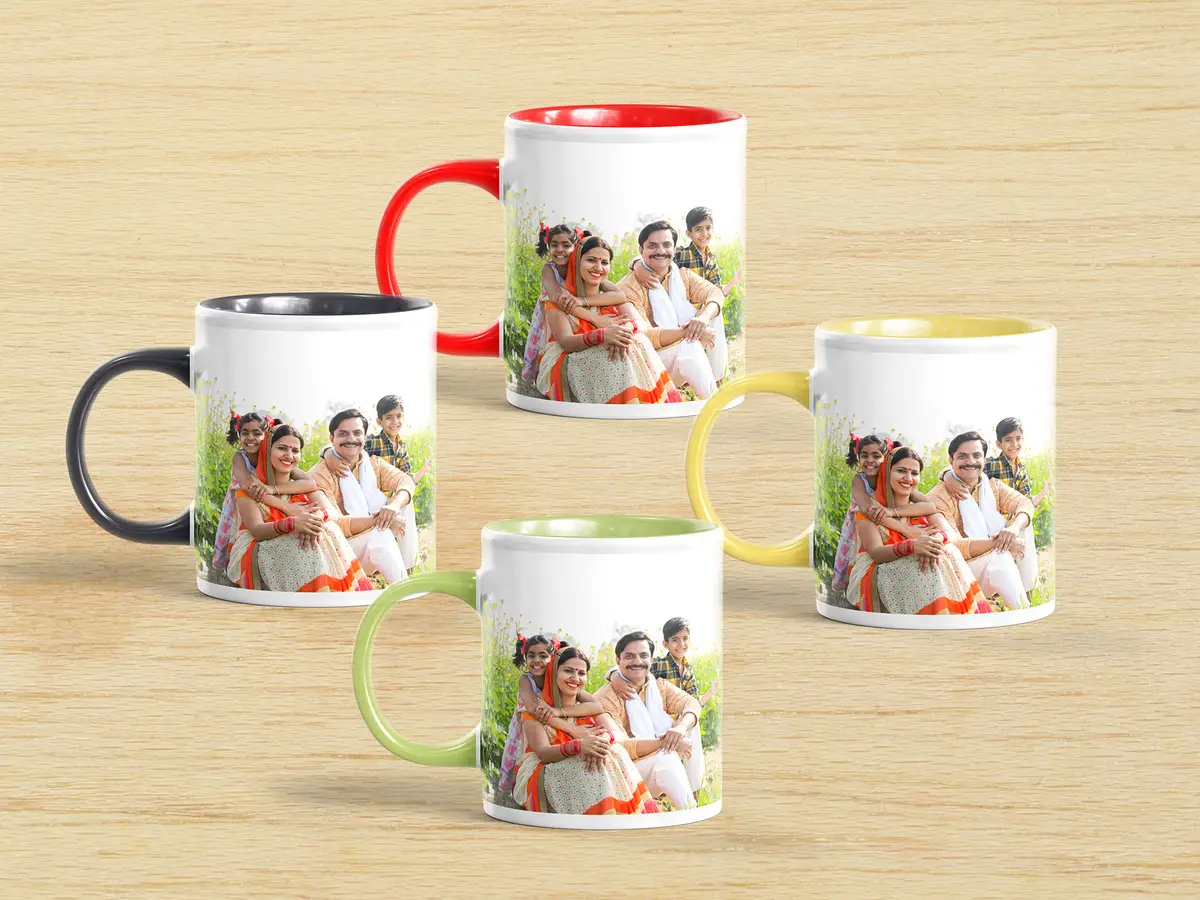 Personalized Inner Colour Photo Mug - Buy Custom Coloured Mugs - Printo.in