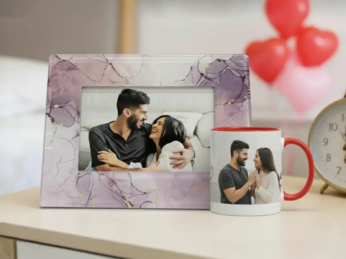 Photo Mug Small Premium Acrylic Photo Frame Combo | Design Custom ...