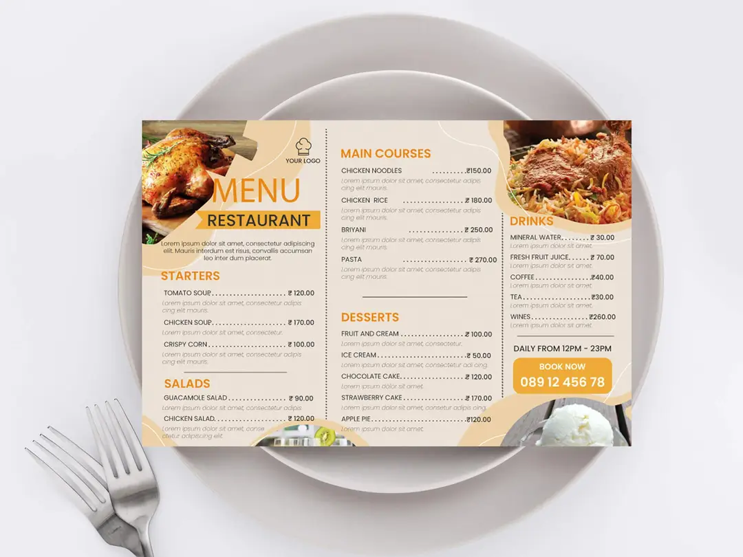 Custom Printed Menu Cards | Menu Card Printing Online