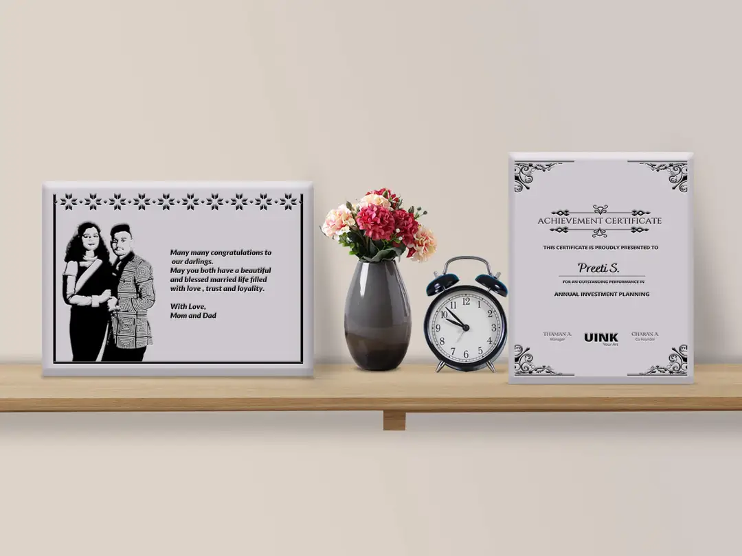 Get Engraved Wooden Photo Plaques at best price | Printo