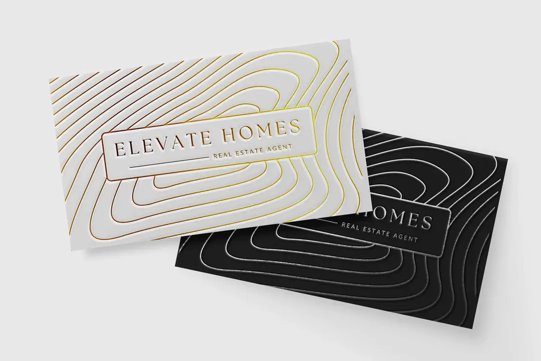Raised Foil Business Cards | Silver & Gold - Printo
