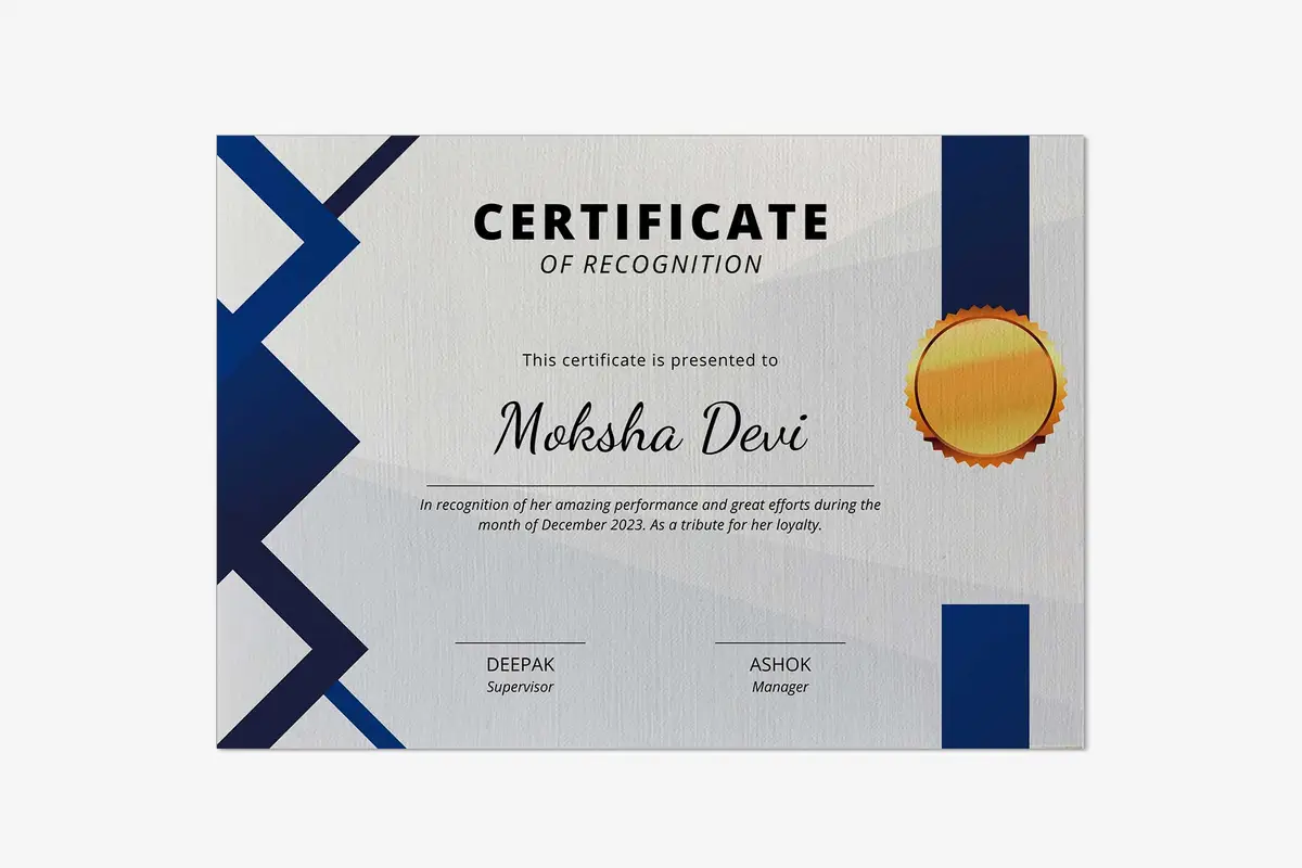 Custom Certificates Printing Online | Printo