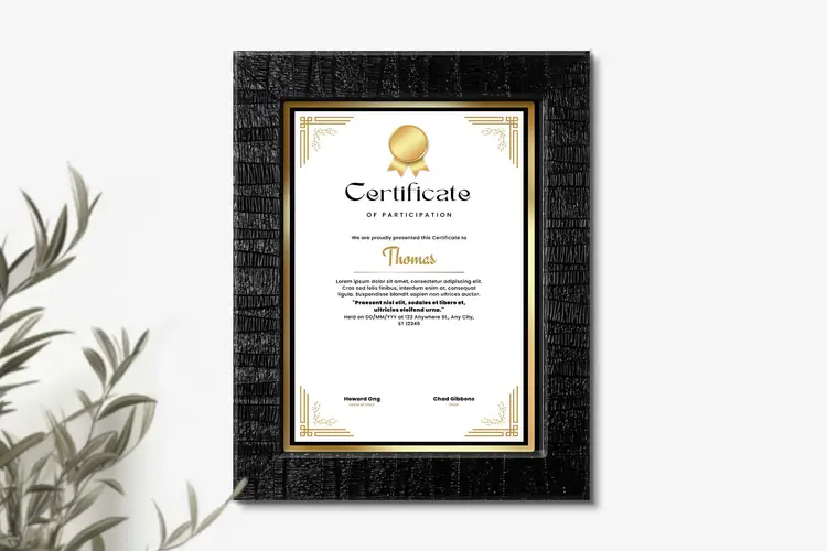 A4 Framed Certificates Printing Online | Printo