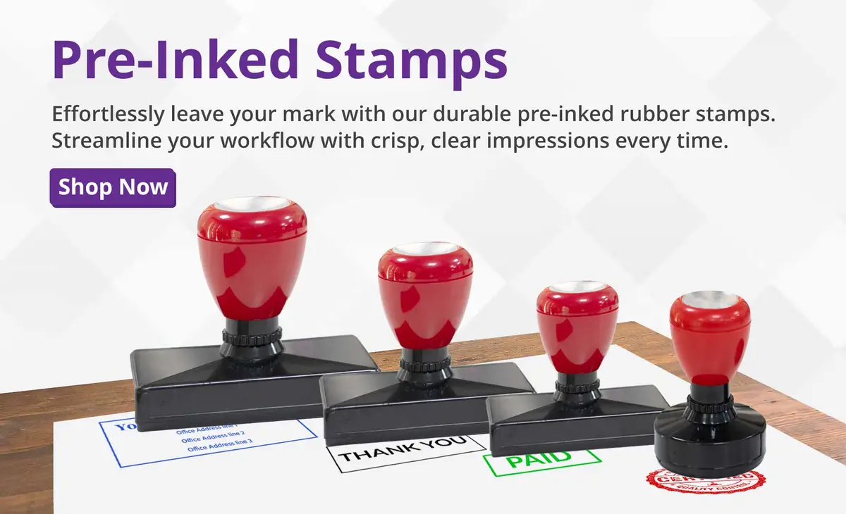 Custom Rubber Stamps Online | Pre-Ink & Self-Ink | Printo