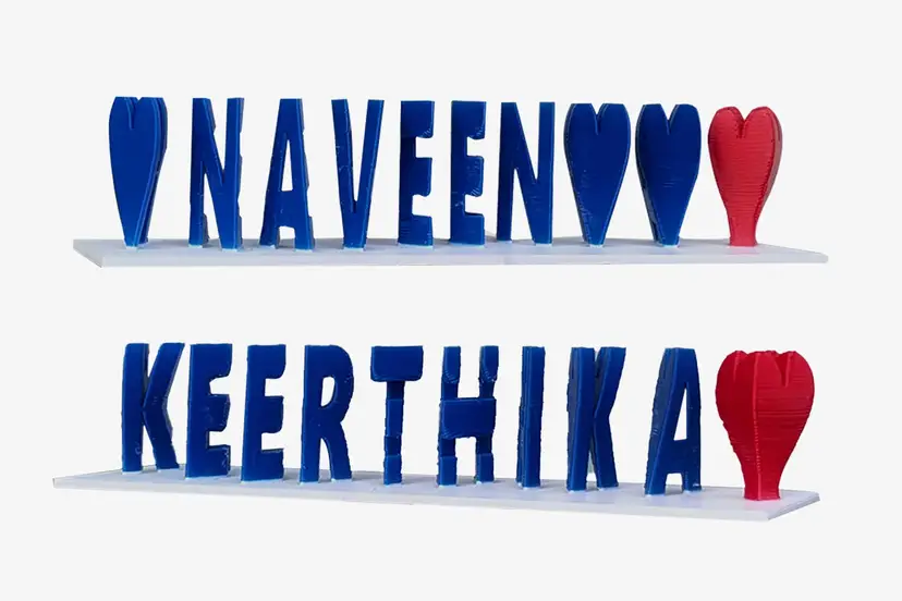 Custom Dual Name Plank or 3D Name Board - Name Gifts | Printo
