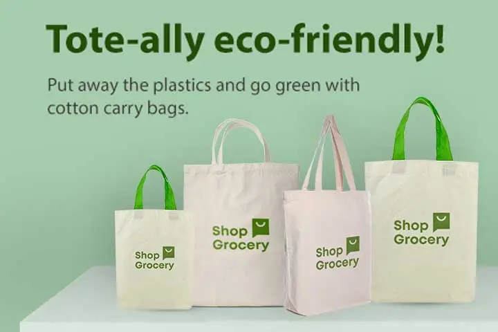 Custom Printed Cotton Carry Bags | Reusable Cotton Carry Bags