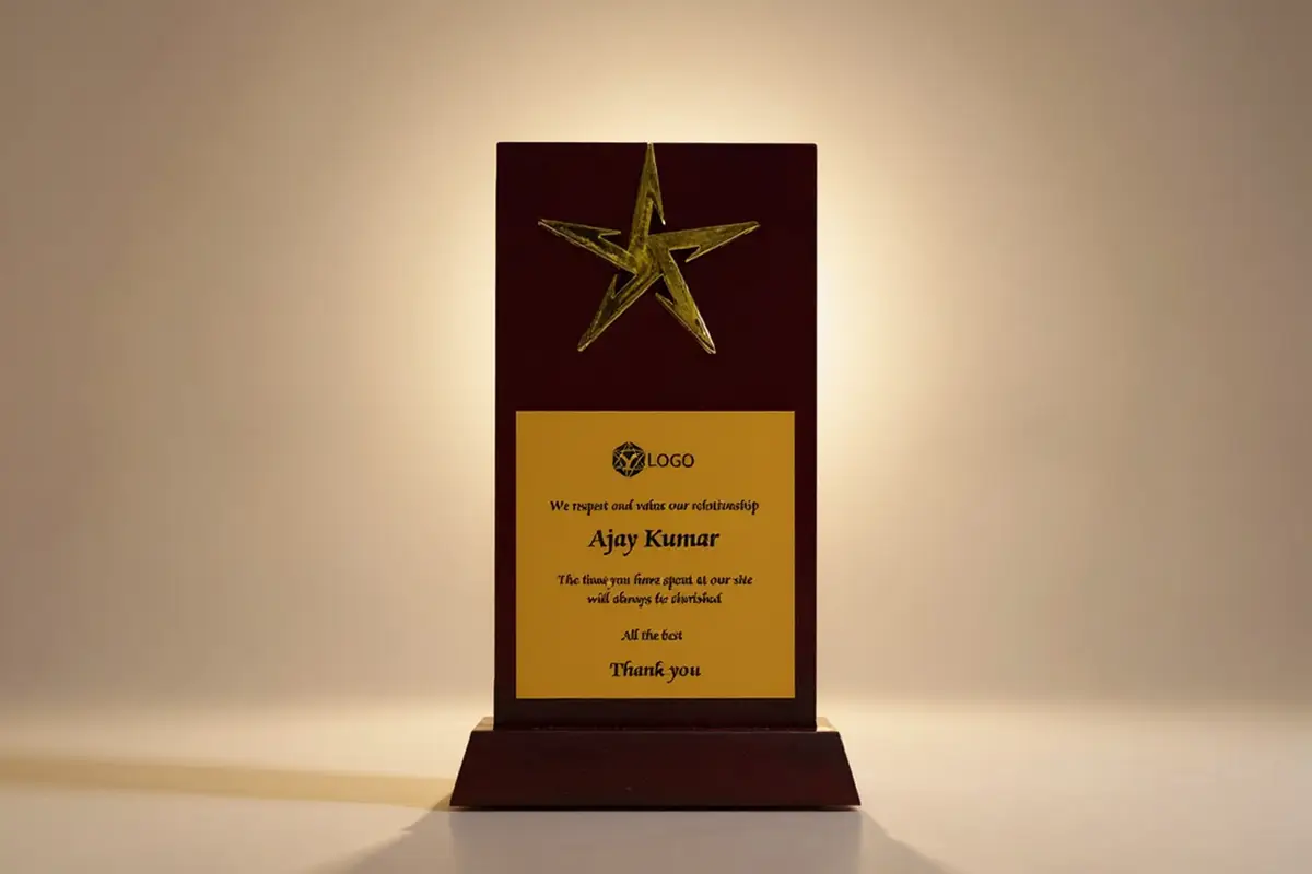 Custom Wooden Trophy Printing Online | Engraving - Printo