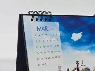 A5 Landscape Desktop Calendar 2026 | Compact Office Table Calendar | Printo
