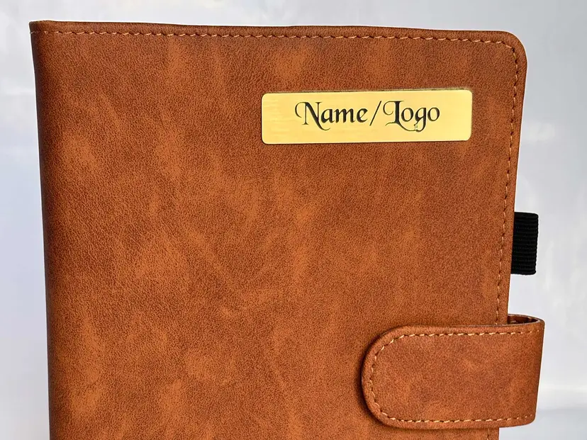 Retro Tan Leather Diary | Classic Vintage Personalized Planner | Printo