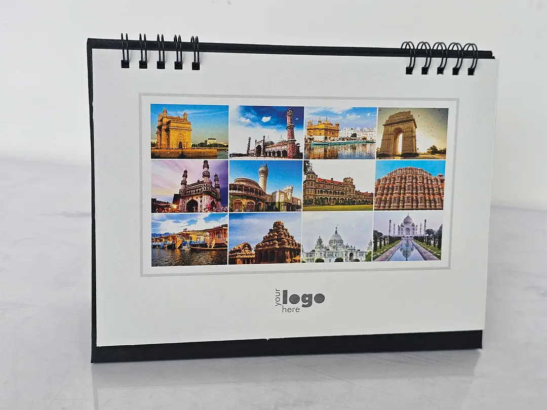 A5 Landscape Desktop Calendar 2026 | Compact Office Table Calendar | Printo