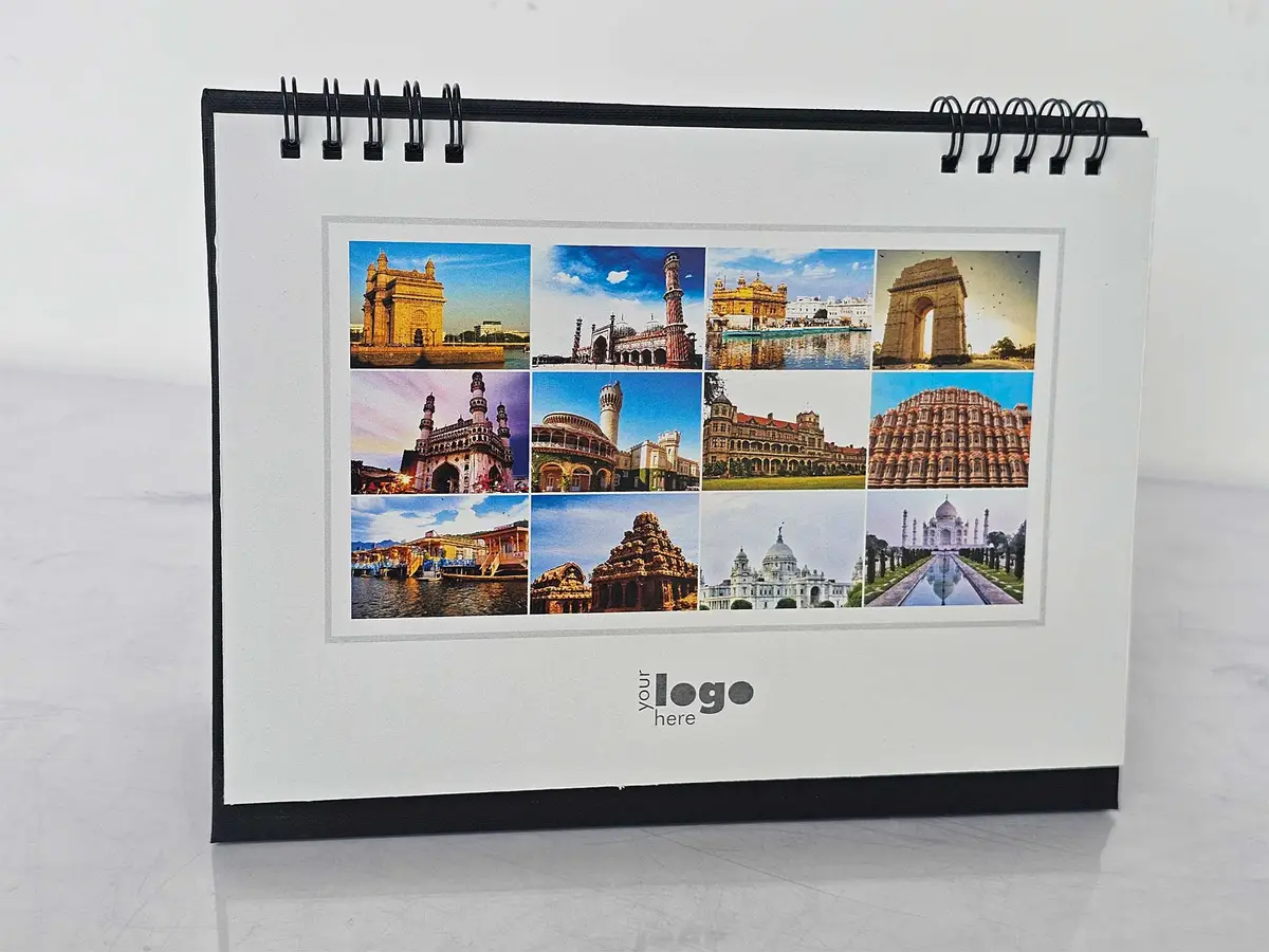 A5 Landscape Desktop Calendar 2026 | Compact Office Table Calendar | Printo